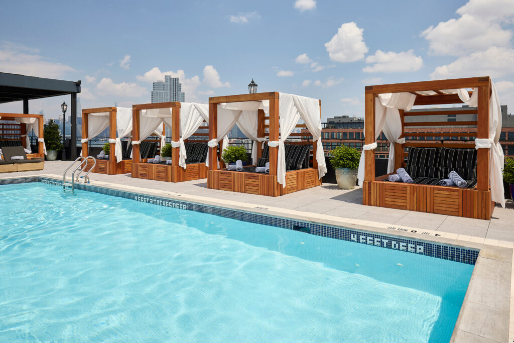 Rooftop Pool & Cabanas | Arlo Williamsburg Hotel